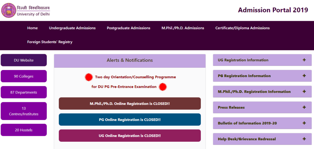 DU Cut off list 2019 Announced Today: BA, B. Sc and other Courses ...