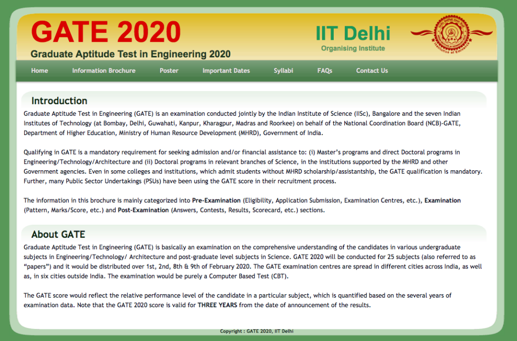 GATE 2020 Syllabus Updated: Biomedical Engineering gets new paper ...