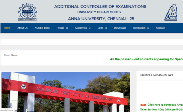Anna University Arrears Hall Ticket Released Online at acoe.annauniv ...