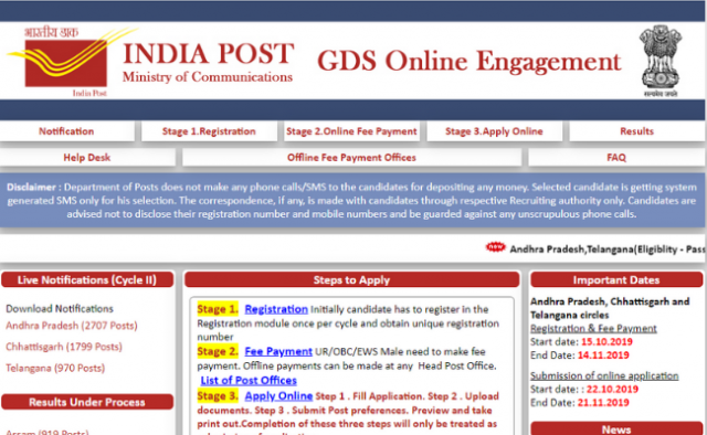 India Post GDS Recruitment 2019: Last Date to Apply Online at appost.in ...