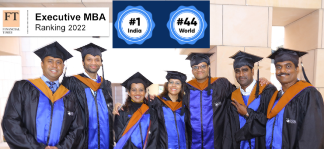 ISB Ranked 1st in India and 44th Globally According to the FT EMBA ...